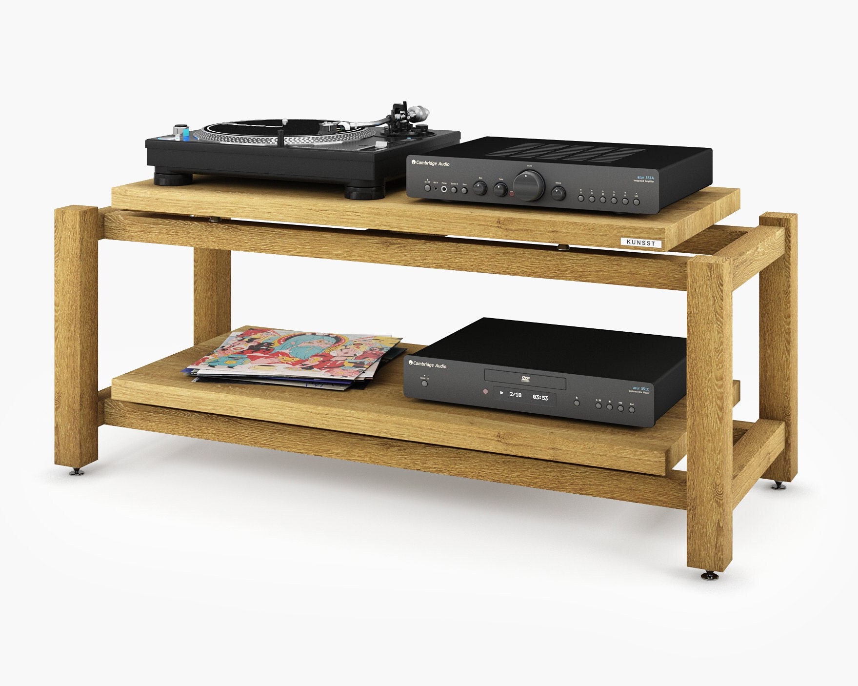 Hi-fi Audio Rack Hand Made of Solid Oak Wood for Hiend Audio Components ...
