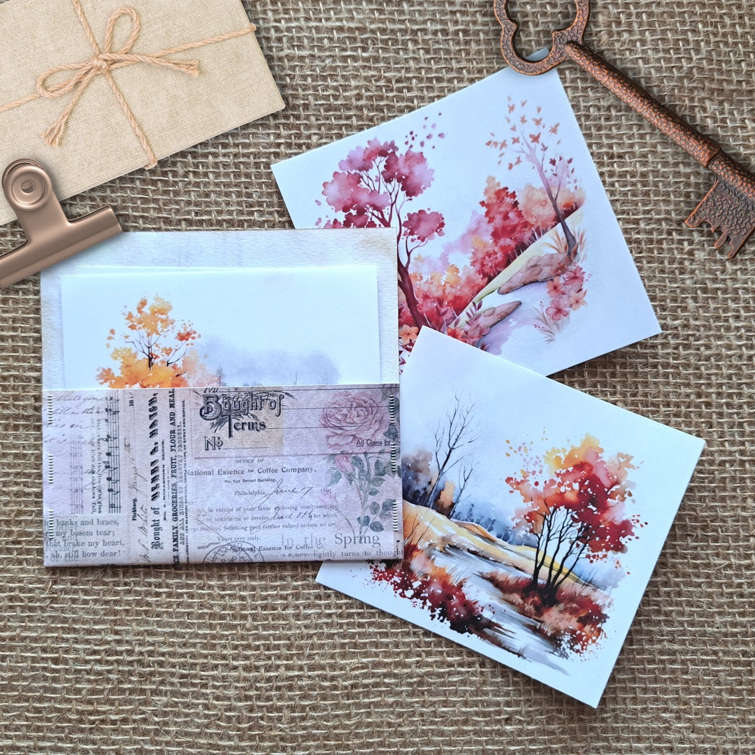 Fall Background Sticker Set 6 Clear Matt Stickers for Journal Collages ...