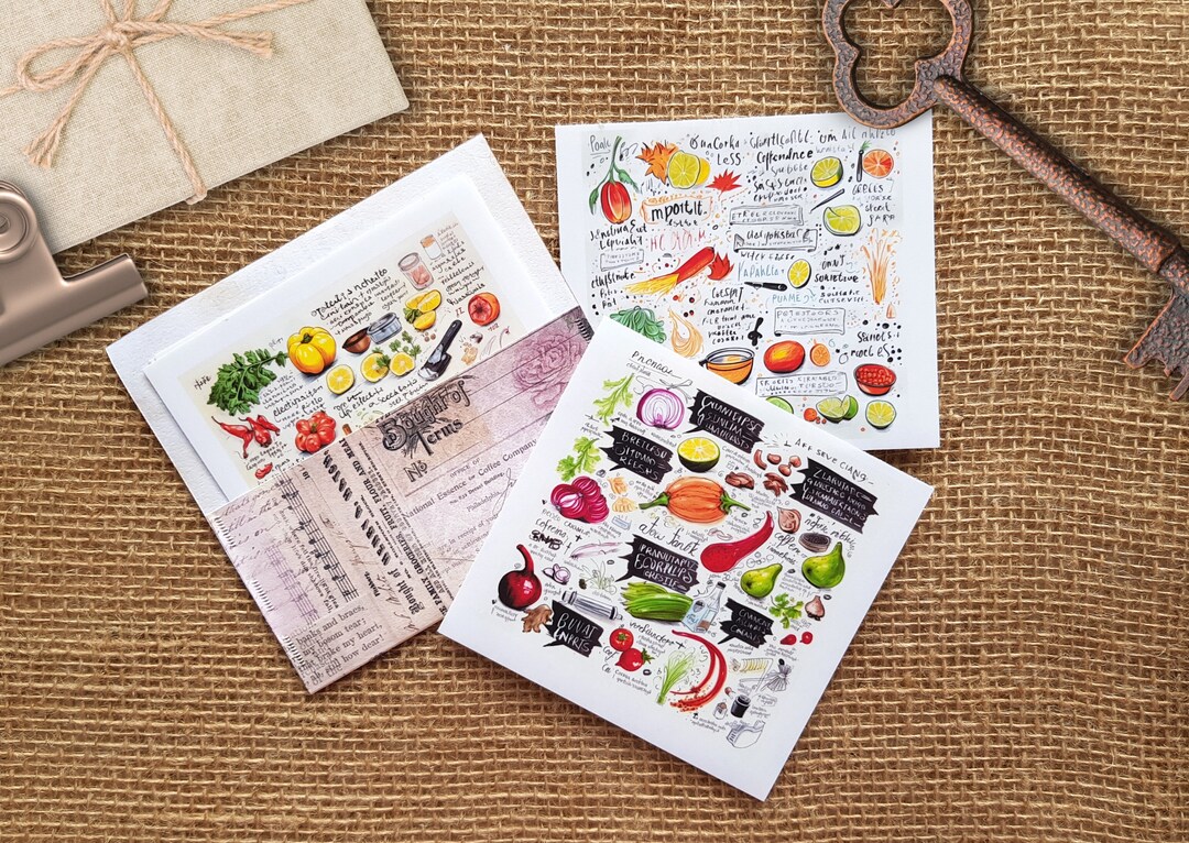 Food Sketchnotes Background Sticker Set 6 Clear Matt Stickers for ...