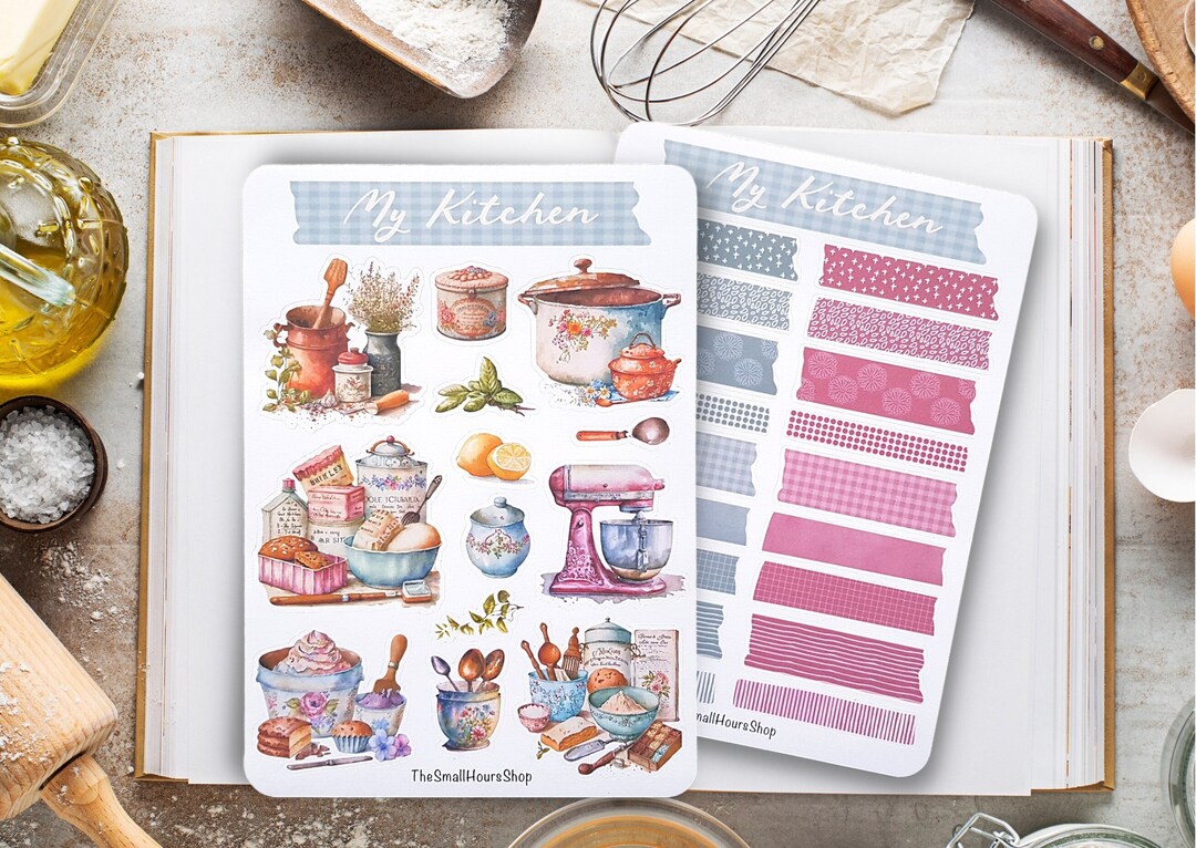 Sticker Sheet My Kitchen Sticker Vintage Kitchen Accessoires Recipe ...