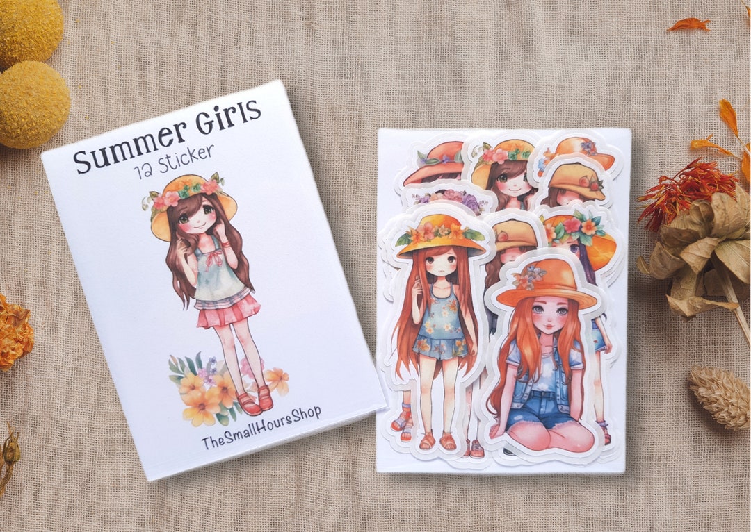 Summer Girls Sticker Set 12 Individual Girl Stickers - Etsy