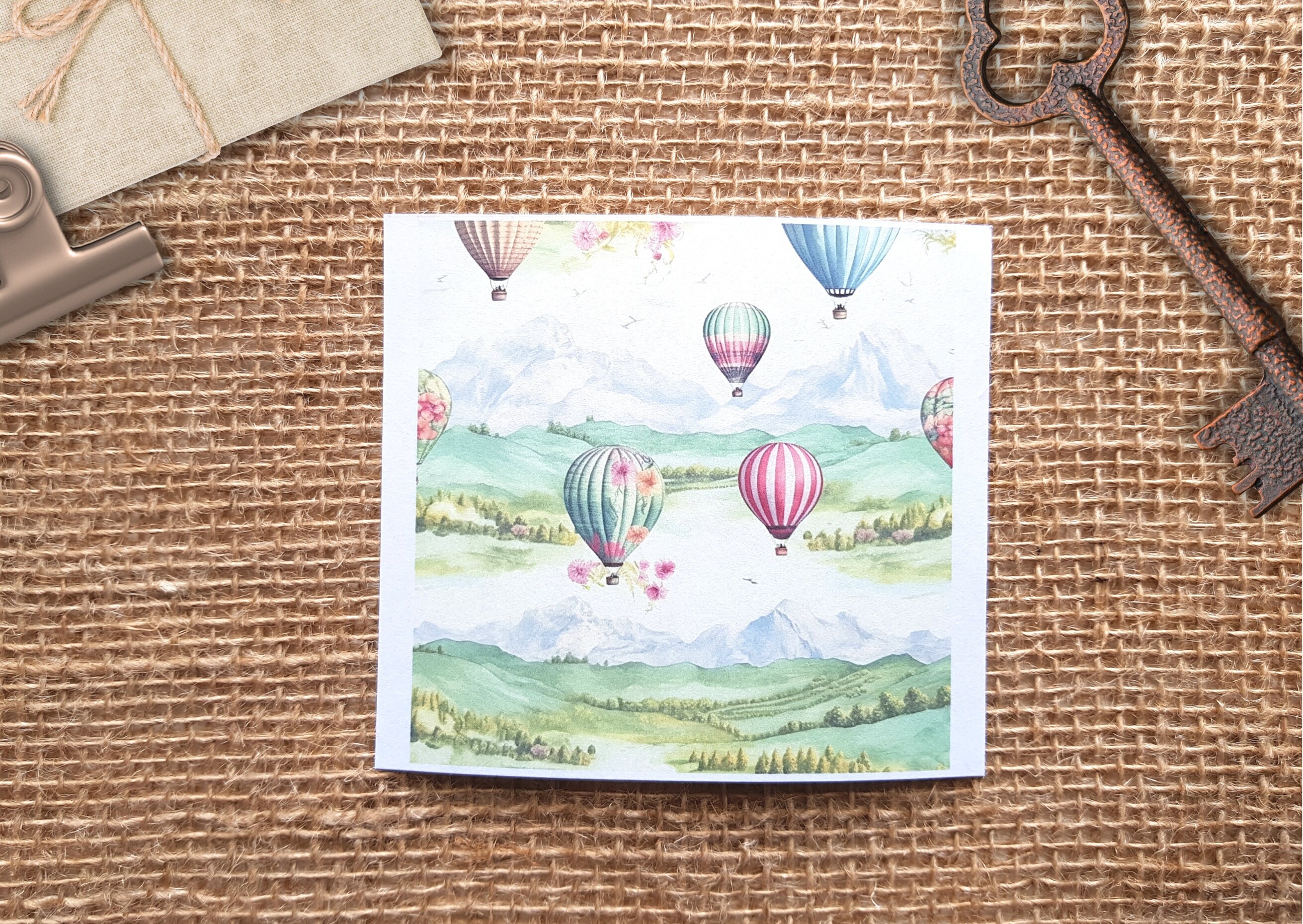 Hot Air Balloon Background Sticker Set 6 Clear Matt Stickers - Etsy