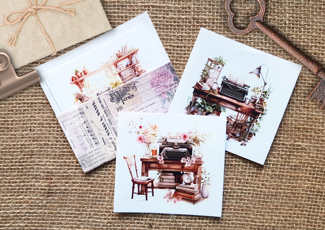 Desk Background Sticker Set - 6 Transparent Background Stickers for Art ...