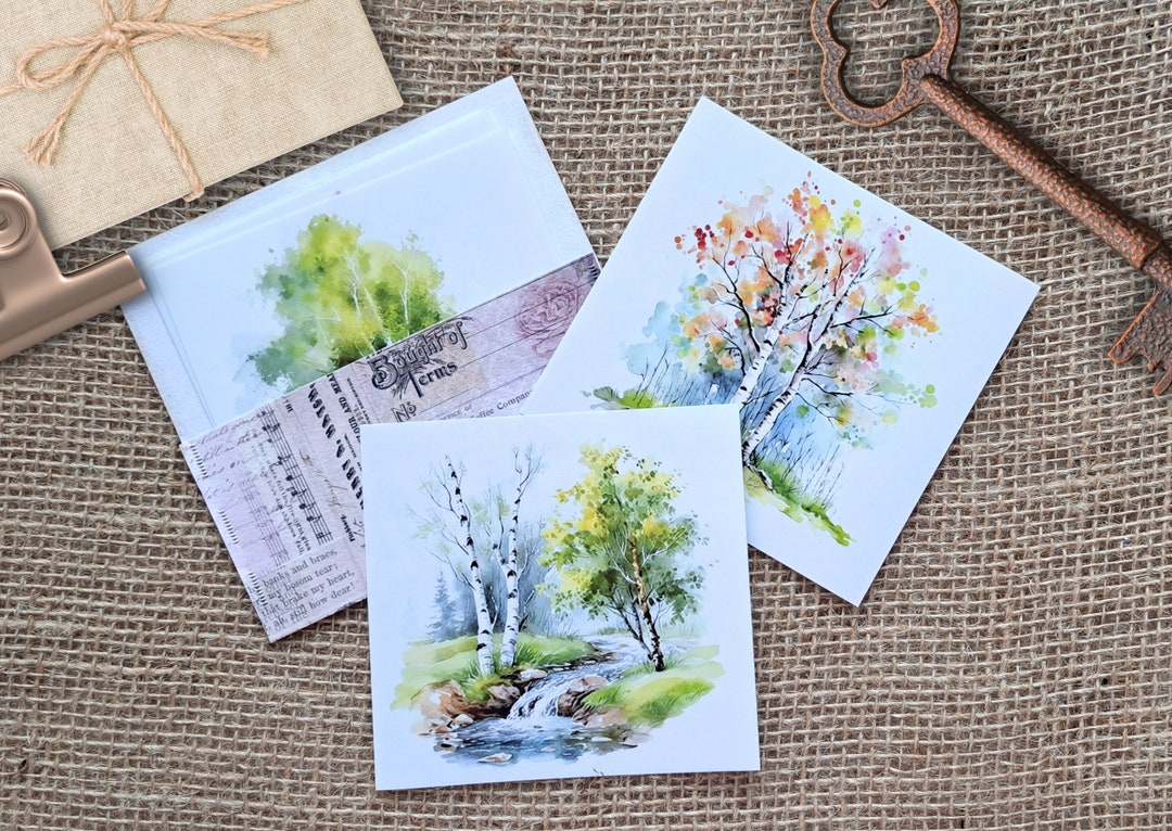 Trees Background Sticker Set - 6 Transparent Background Stickers for ...