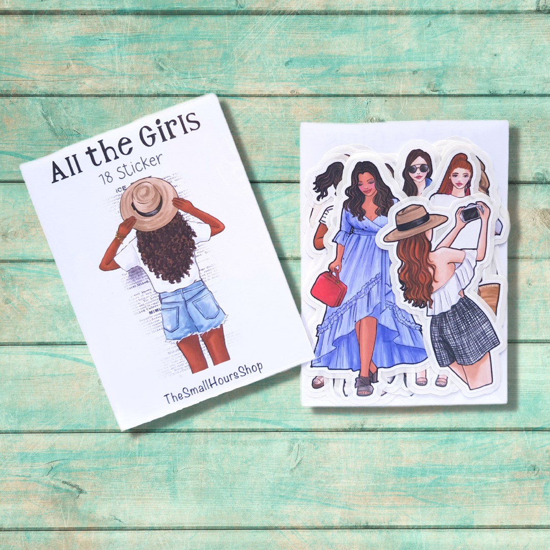 All the Girls Sticker Set 18 Individual Girl Stickers, Different Shapes ...