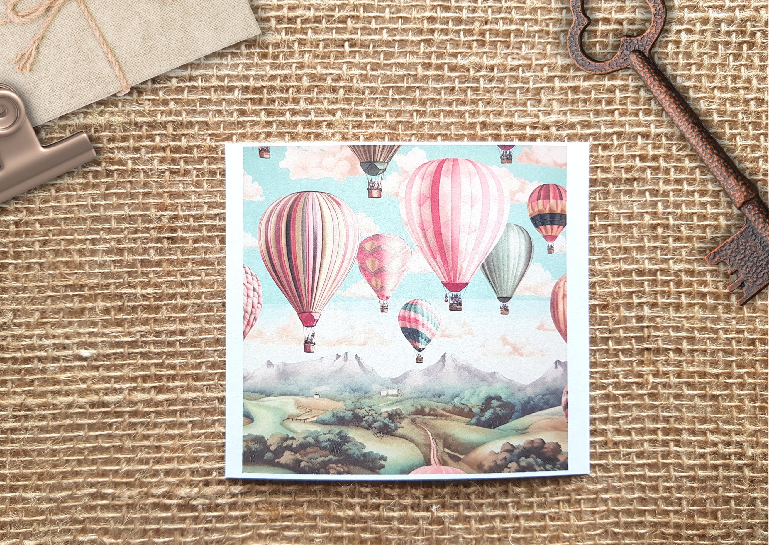 Hot Air Balloon Background Sticker Set 6 Clear Matt Stickers - Etsy