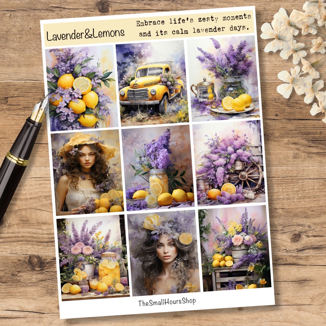 Transparent Stickers - Lavender & Lemons - Sticker Sheet With Lavender ...