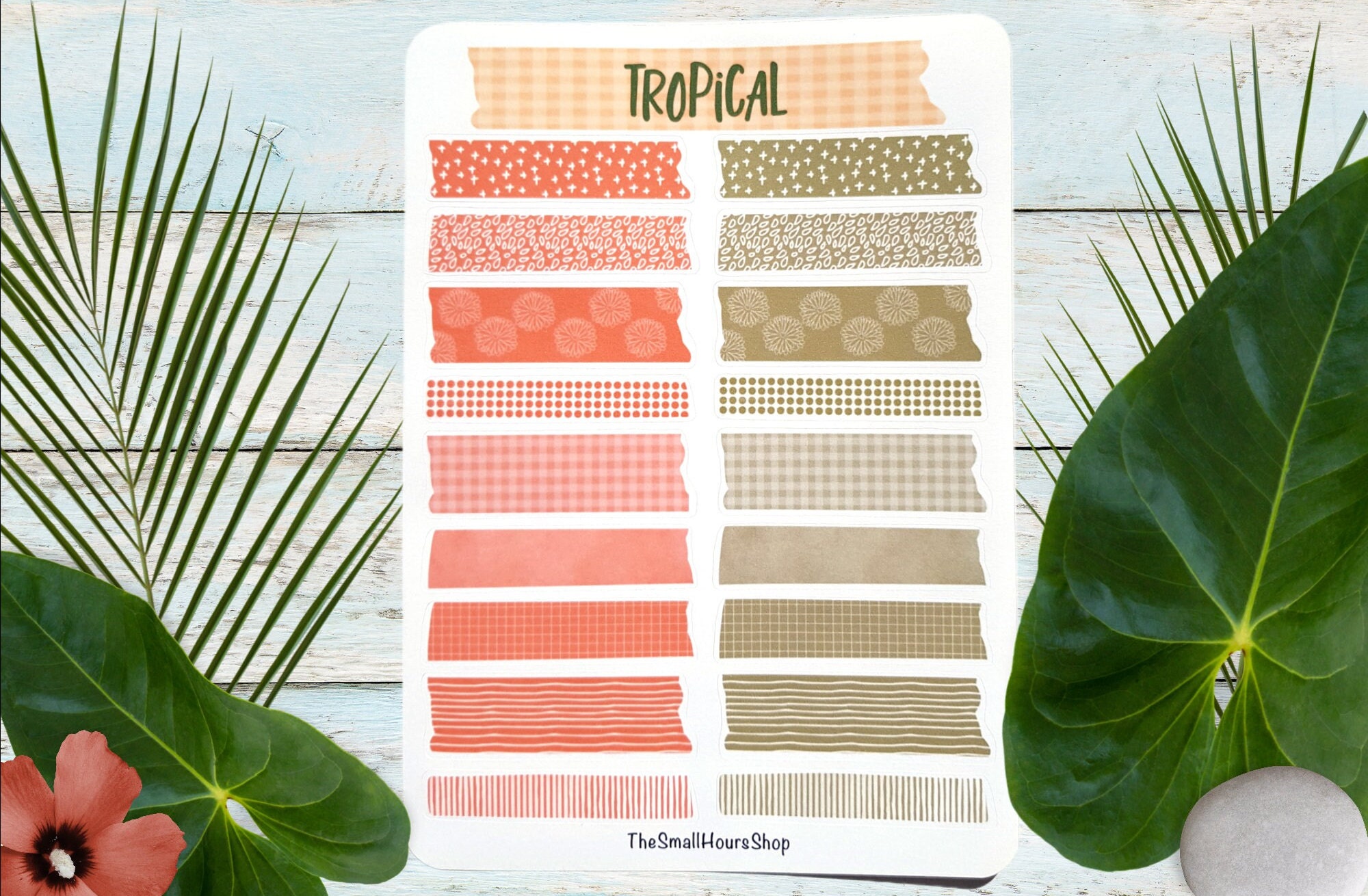 Hoja de calcomanías Hoja de calcomanías tropicales cinta - Etsy México
