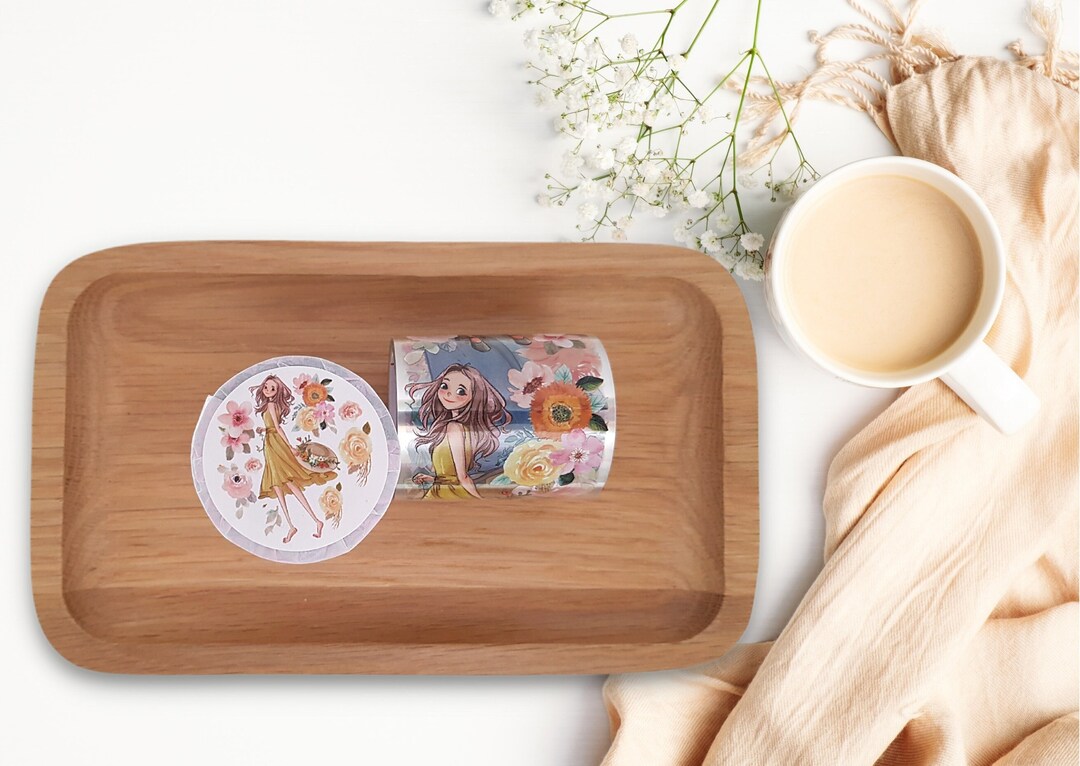 Carefree PET Tape Flowers and Girls | Sample Loop 100cm - Etsy