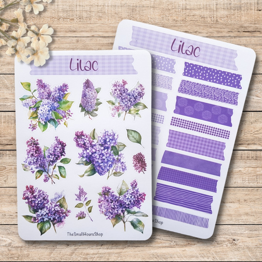 Lilac Stickers Spring Stickers, Lilac Branches Sticker Sheet, Planner ...
