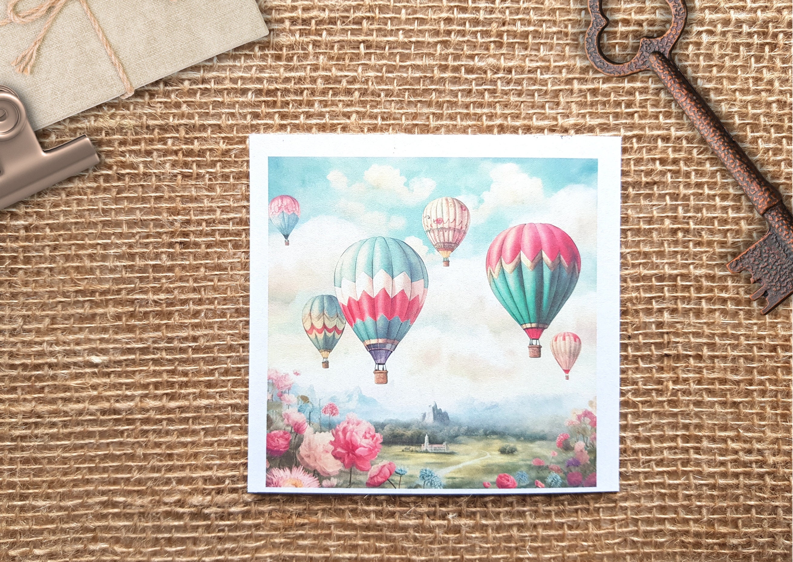 Hot Air Balloon Background Sticker Set 6 Clear Matt Stickers - Etsy