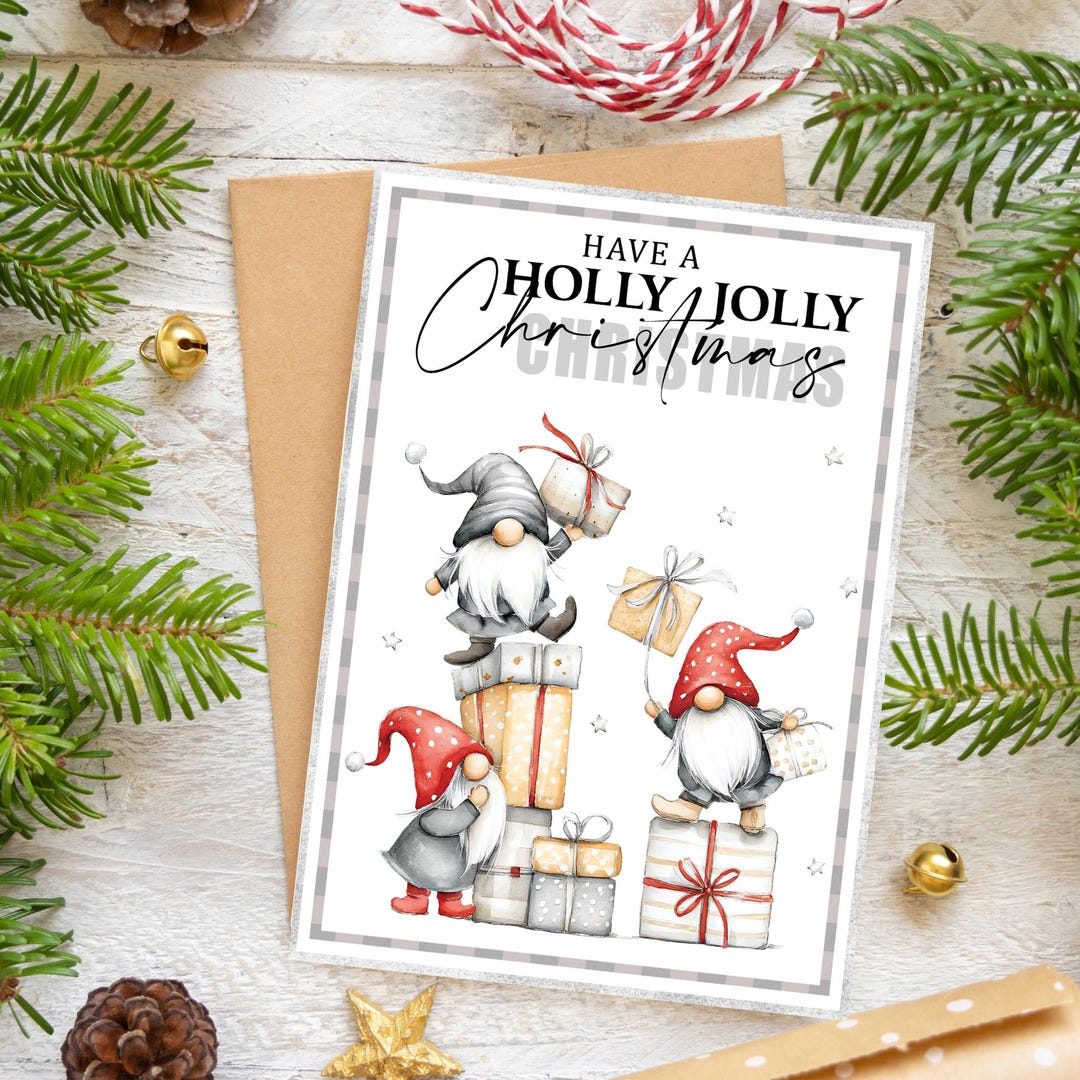 Christmas Card Featuring a Christmas Elf, Postcard in Linen Look, DIN ...