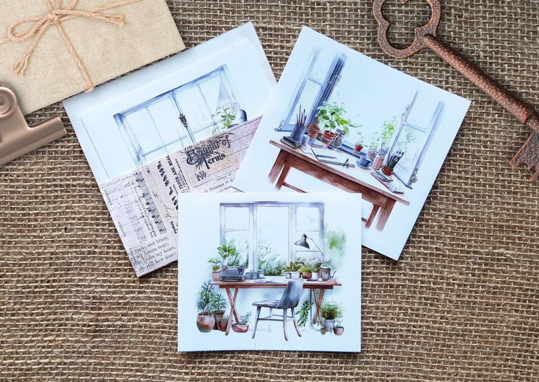 Window Desk Background Sticker Set - 6 Transparent Background Stickers ...