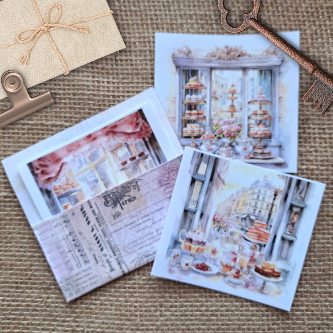 Patisserie Sticker Set - 6 Transparent Background Stickers for Journal ...