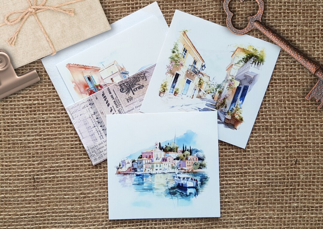 Seaside Village Background Sticker Set - 6 Transparent Background ...