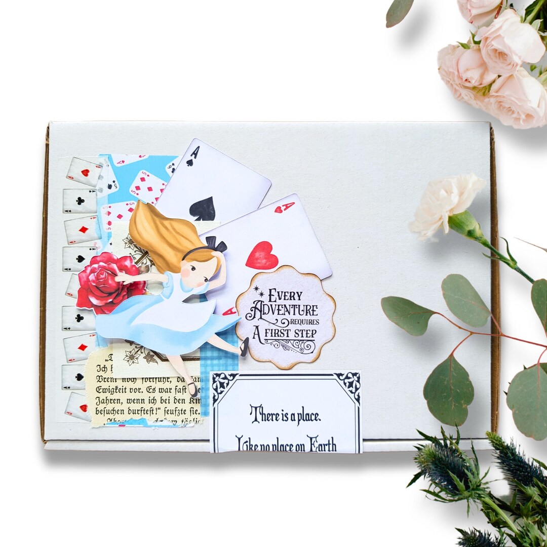 Alice in Wonderland Journal Box - Collage Kit Box, PET Tape, Washi ...