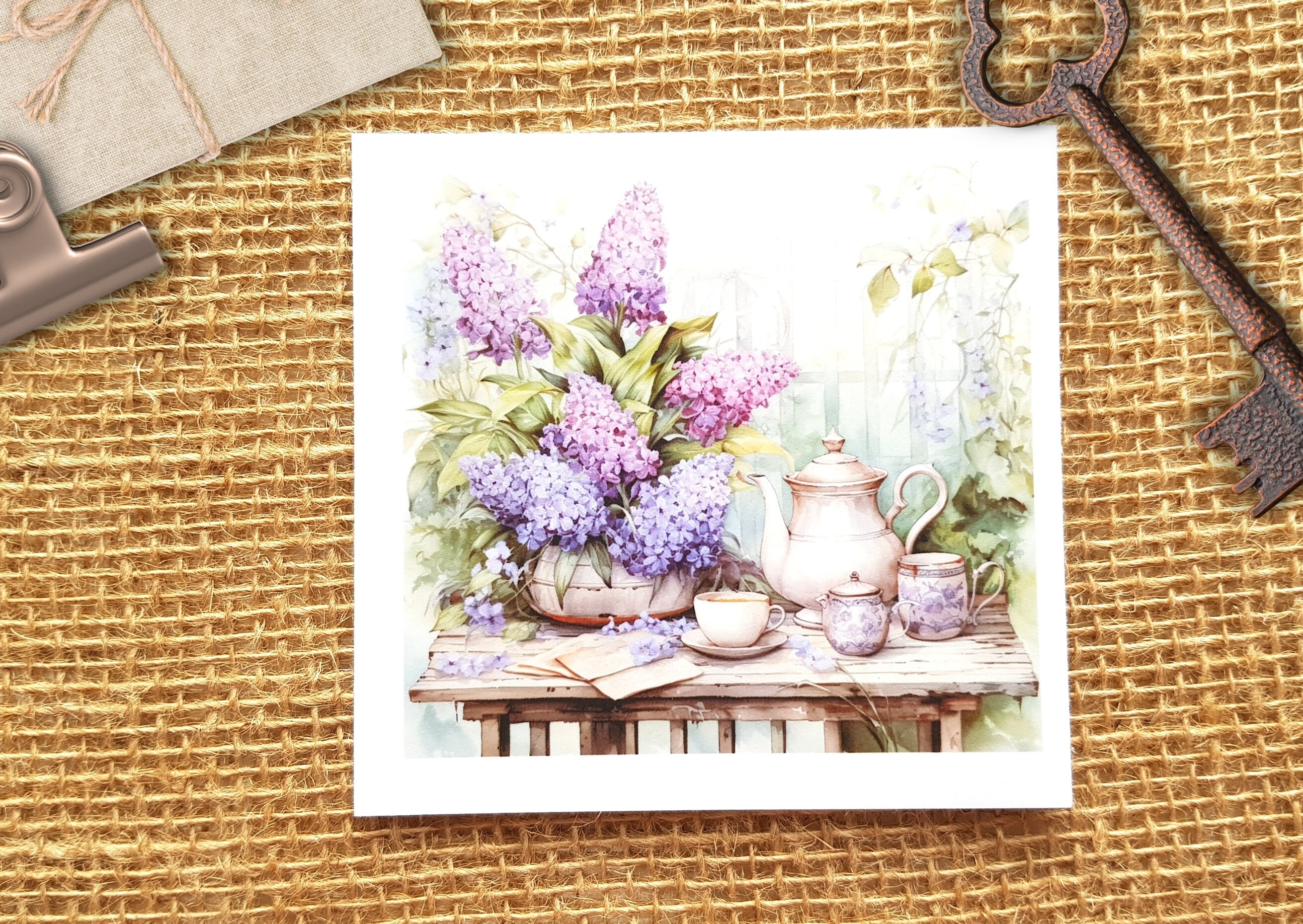 Tea Time Background Sticker Set - 6 Transparent Background Stickers for ...