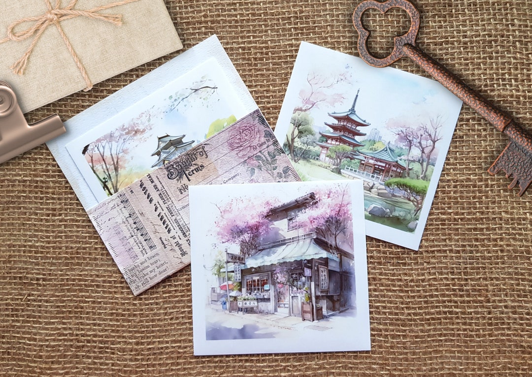 Spring in Tokio Background Sticker Set 6 Clear Matt Stickers for ...