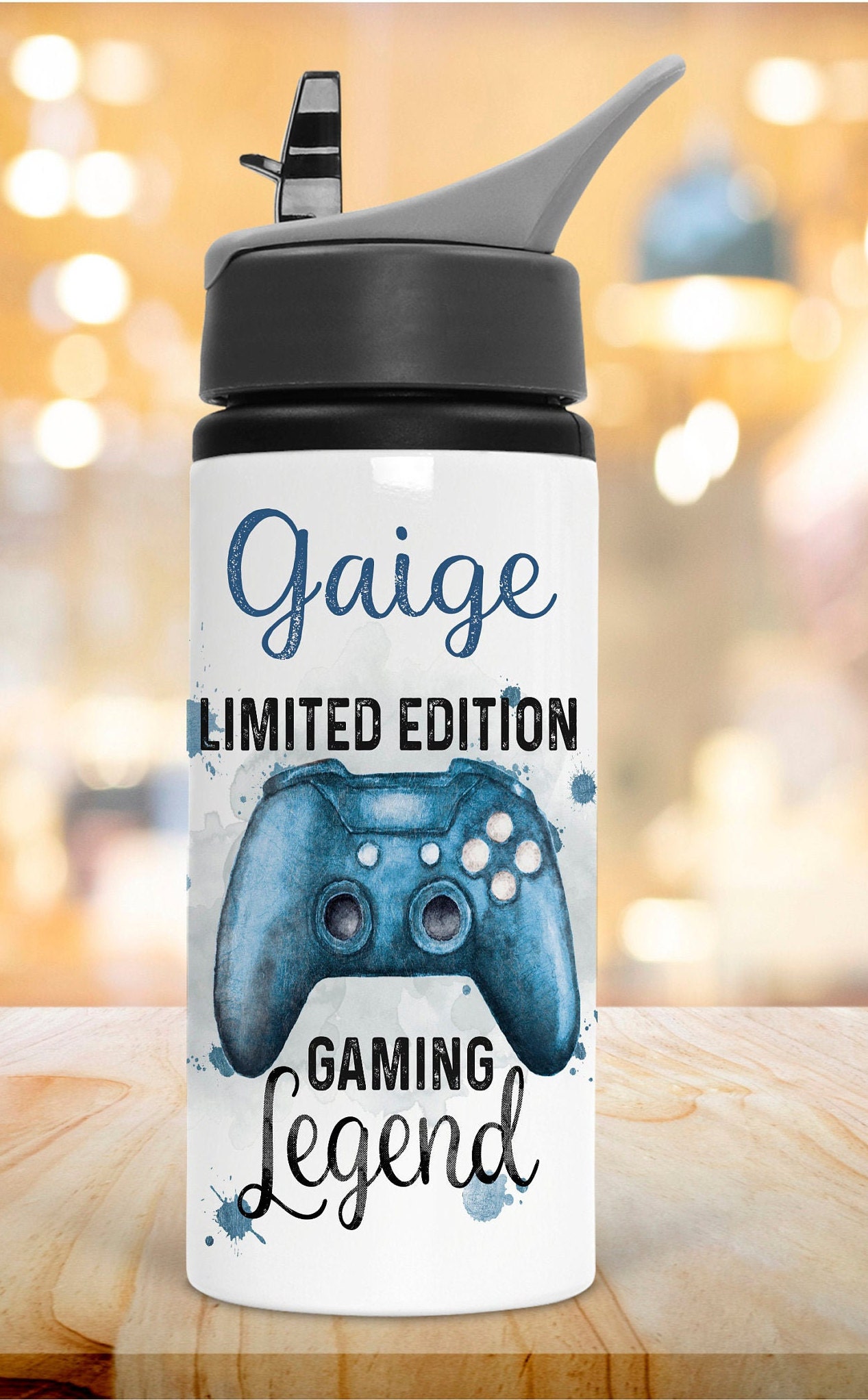 Personalised Gamer Water Bottle, Game Controller Bottle, Gamer Gift - Etsy