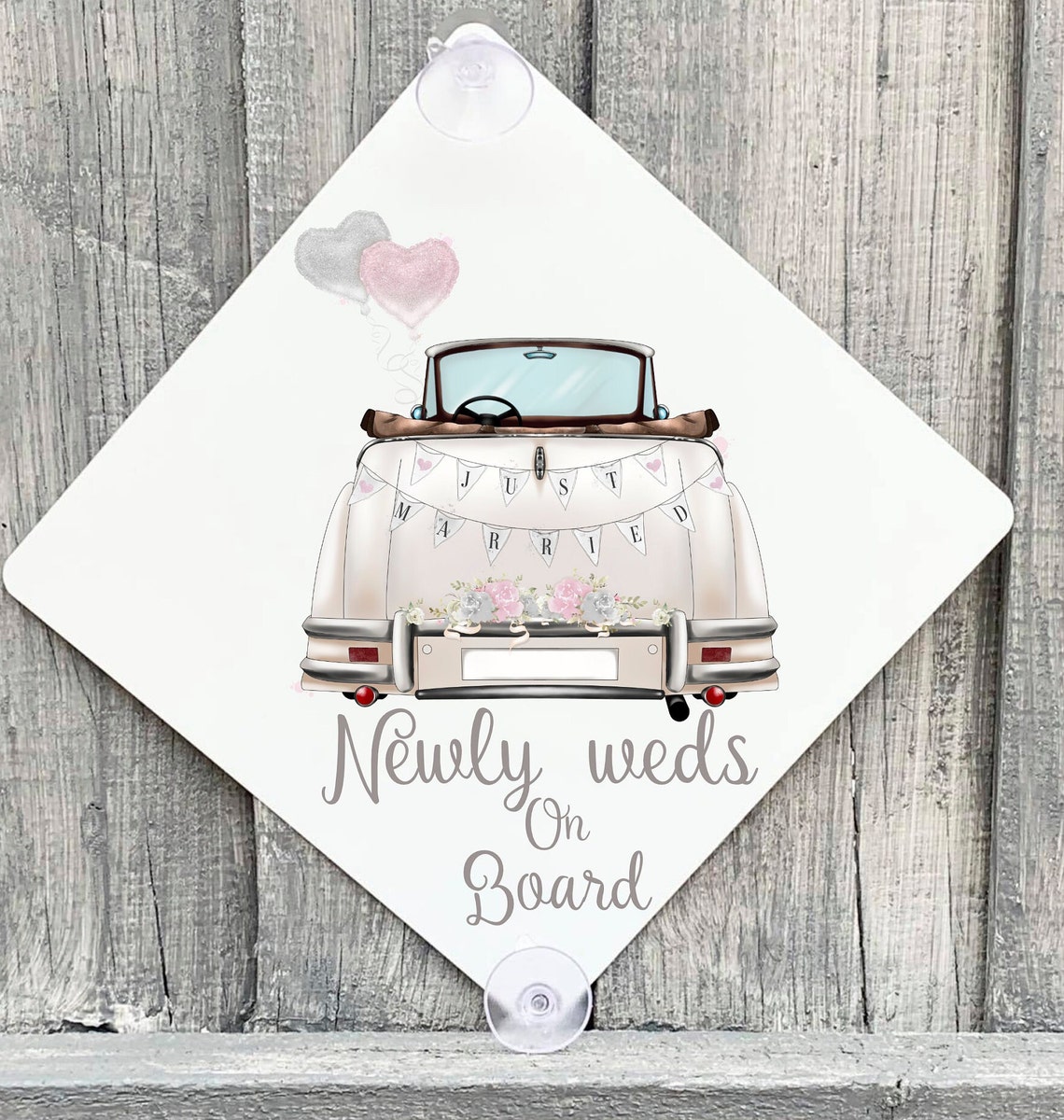Just Married Car Sign Vintage Wedding Car Sign Just Married - Etsy