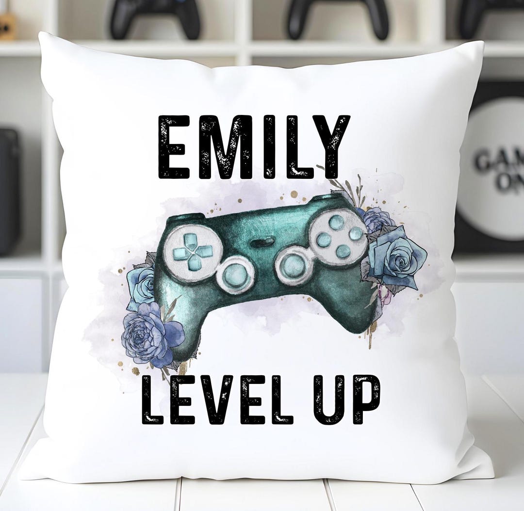 Personalised Gamer Cushion, Gamer Gift, Game Controller Cushion, Girl ...