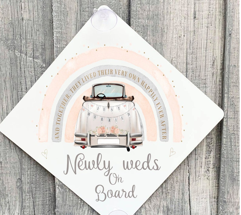 Personalised Just Married Car Sign Vintage Wedding Car Sign - Etsy