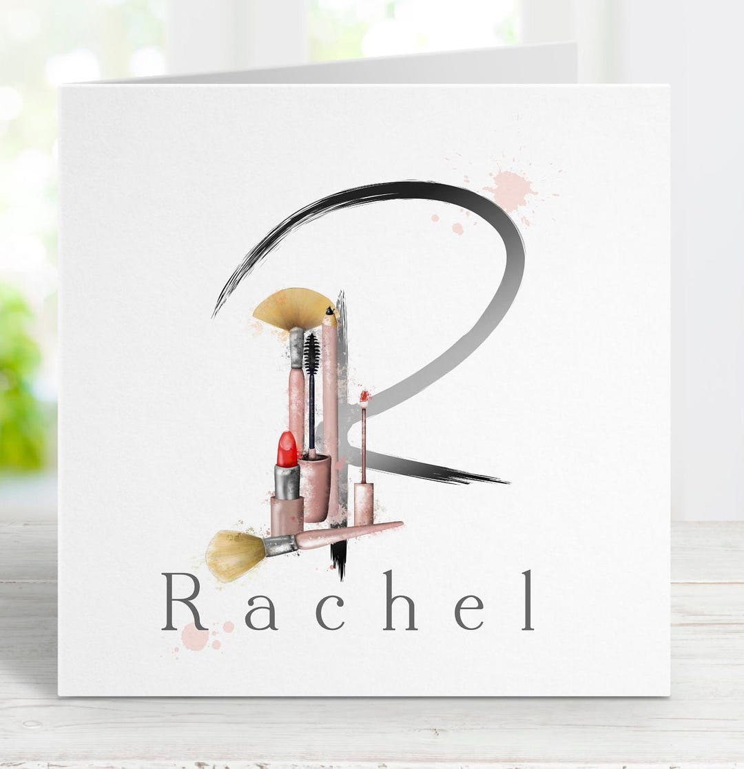 Personalised Birthday Card, Make up Alphabet Card, Special Occasion ...