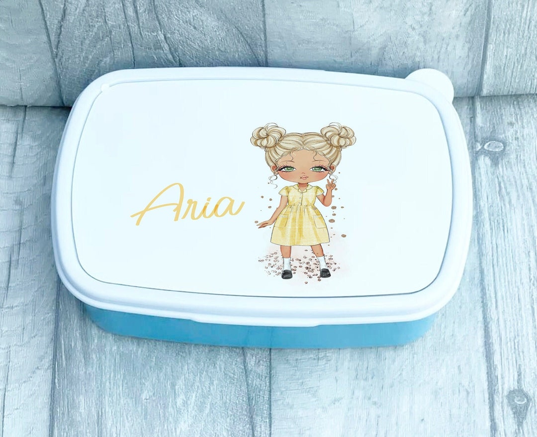 School Girl Lunchbox School Snack Box Personalised Lunch Box - Etsy