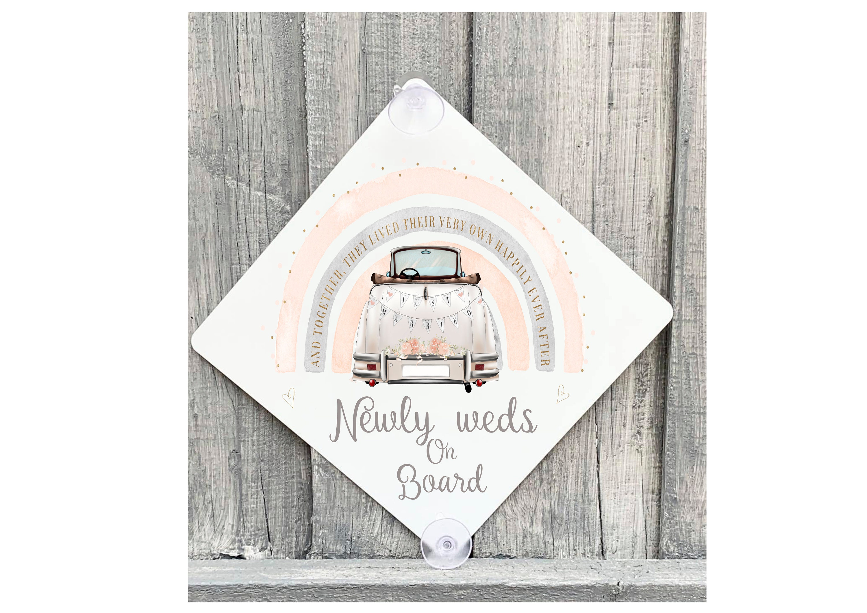 Personalised Just Married Car Sign Vintage Wedding Car Sign | Etsy