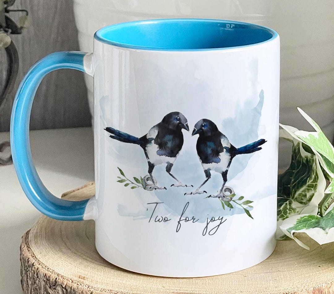 Personalised Magpie Mug Gift, Magpie Mug, Magpie Gift, Mug & Coaster ...