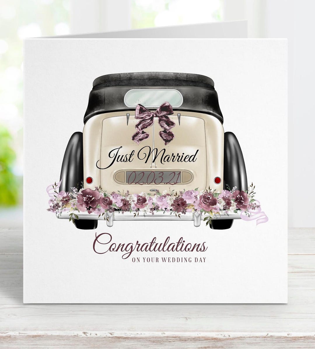 Wedding Card, Just Married Gift, Good Luck Card, Congratulations Card ...
