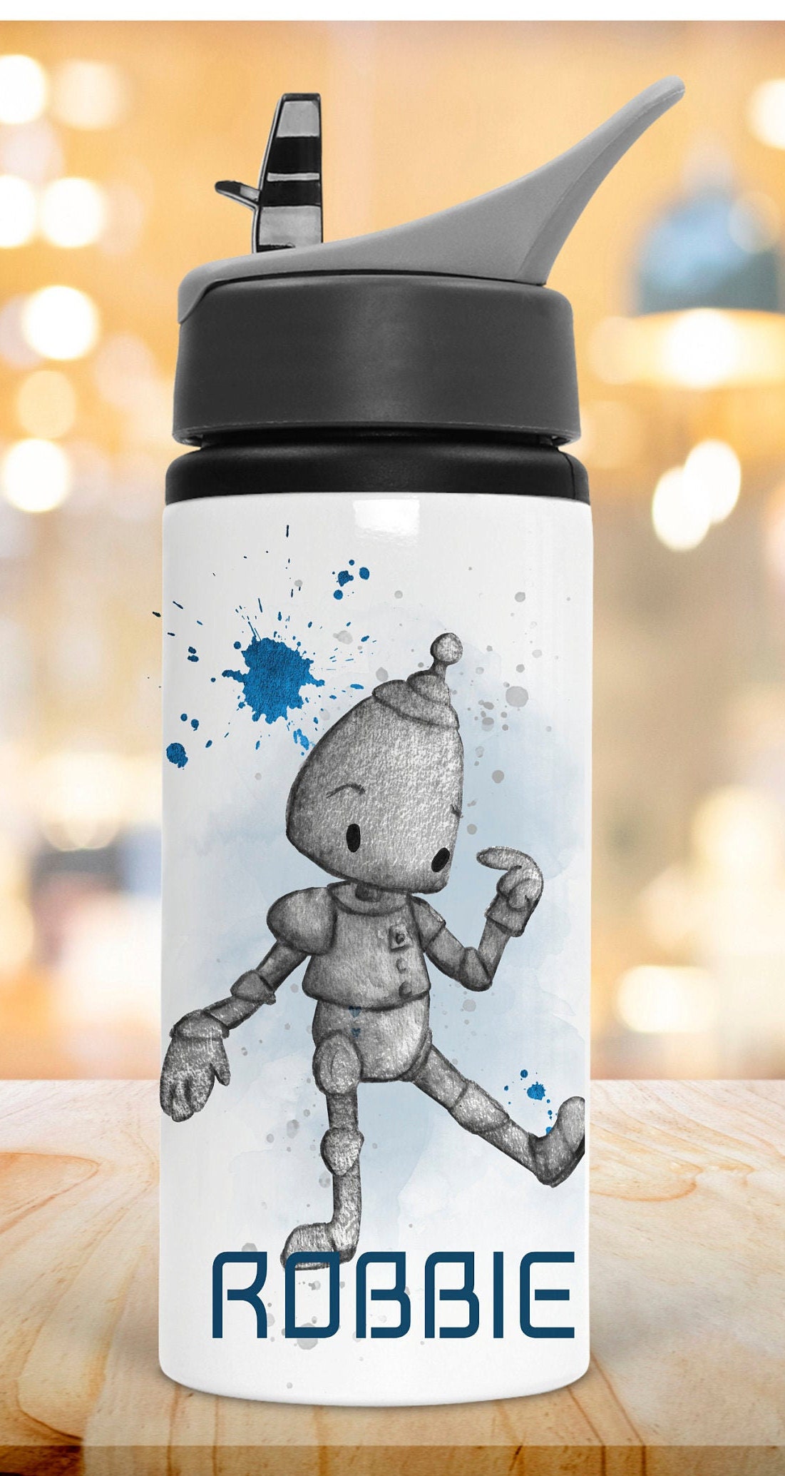 Personalised Water Bottle Robot Bottle Robot Gift | Etsy