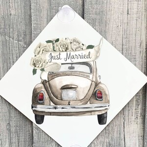Personalised Just Married Car Sign Vintage Wedding Car Sign - Etsy