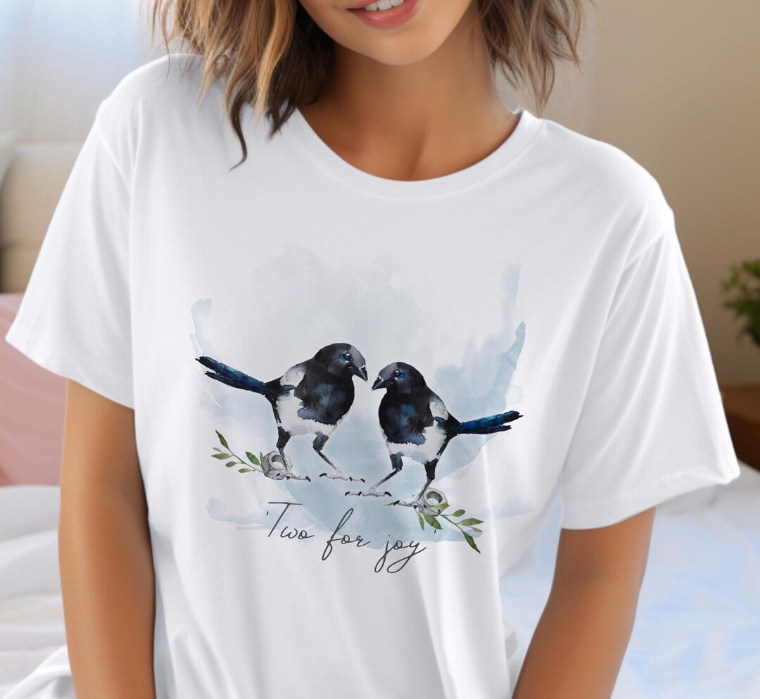 Personalised Magpie T-shirt, Magpies Shirt, Adult Gift, Two for Joy ...