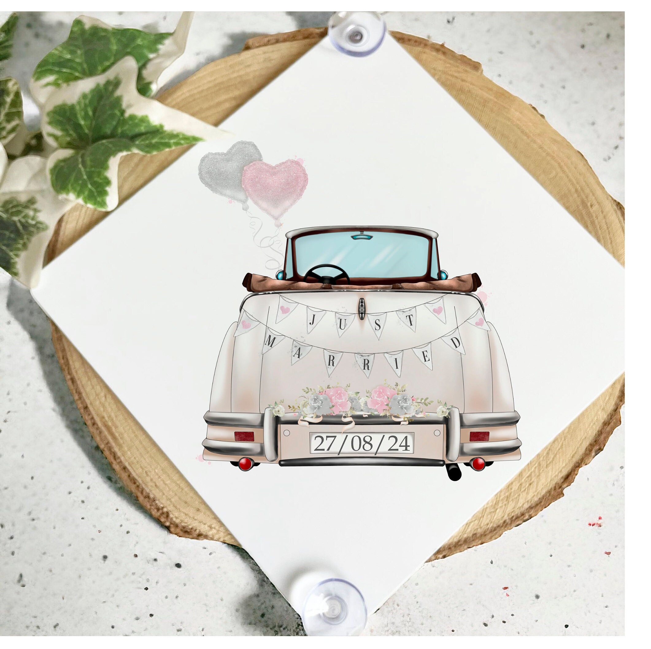 Just Married Car Sign, Vintage Wedding Car Sign, Just Married Sign ...
