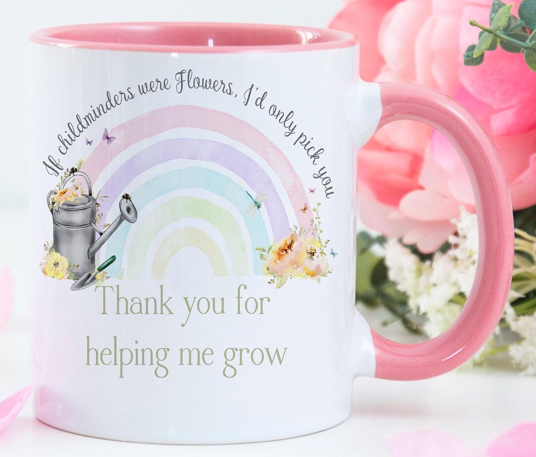 Personalised Childminder Rainbow Mug, Thank You Gift, Childcare Leaving ...