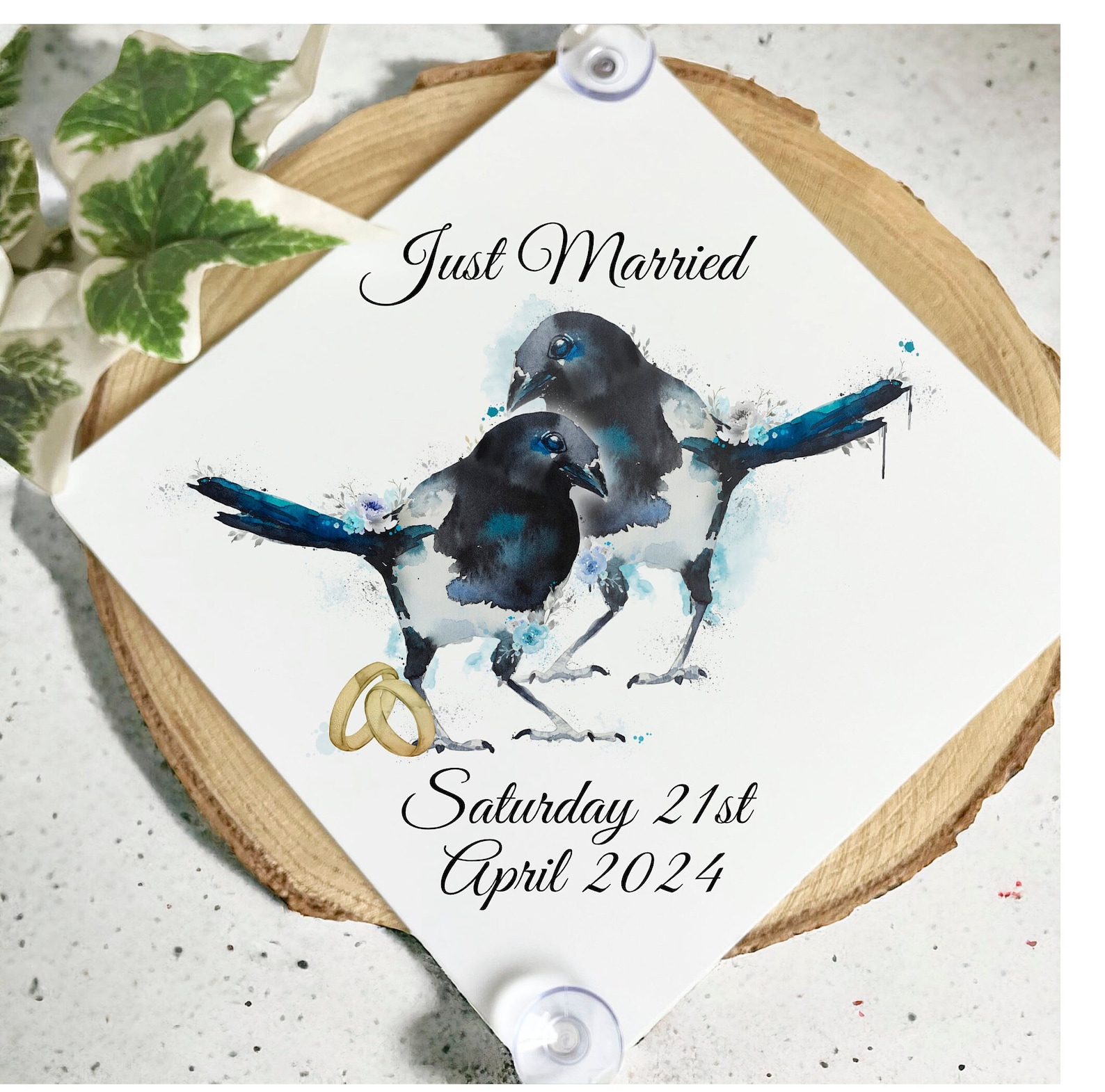 Personalised Just Married Car Sign, Vintage Wedding Car Sign, Just ...