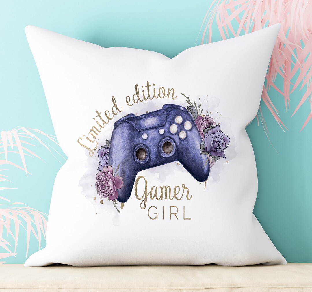 Personalised Gamer Cushion, Gamer Gift, Game Controller Cushion, Girl ...