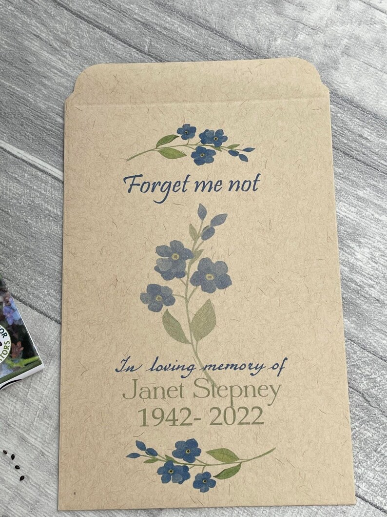 Personalised in Loving Memory Seed Packets, Remembrance Seed Packets ...