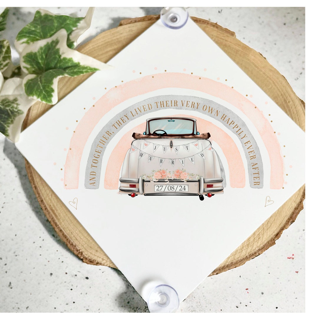 Just Married Car Sign, Vintage Wedding Car Sign, Just Married Sign ...