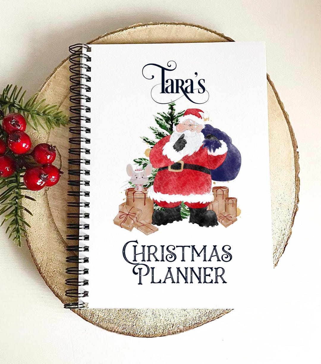 Personalised Christmas Planner, Christmas Notebook, Santa Notebook ...