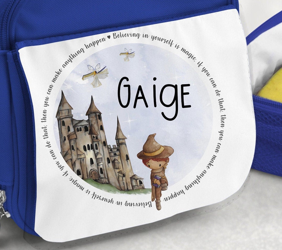 Personalised Children's Wizard Lunch Bag, Magic Wizard Bag, Wizard Gift ...