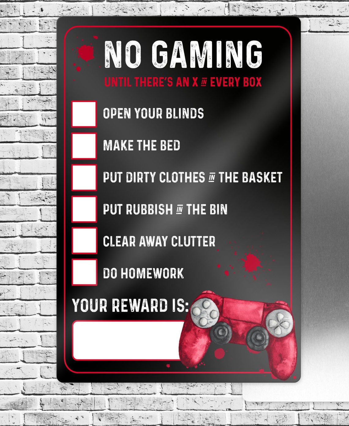 Personalised Gamer Reward Chore Chart | Etsy