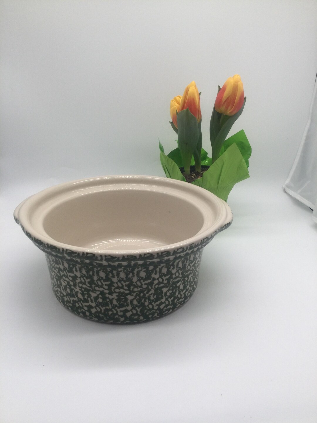 Vintage Stoneware Crock Like Pot Roseville Spongeware, by the Workshops ...