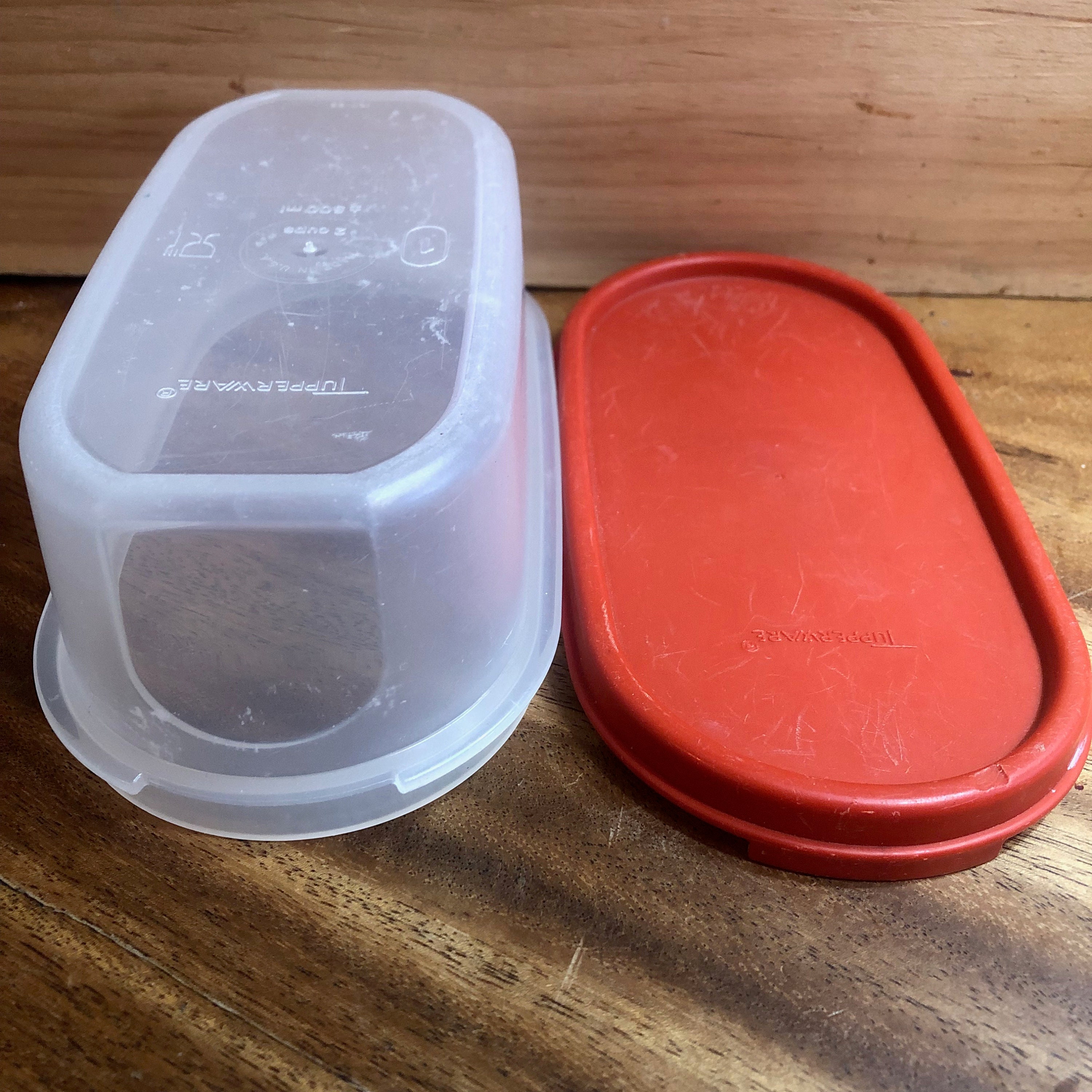 Vintage Tupperware Container Holds 500ml or 2 Cups With a Red Lid ...