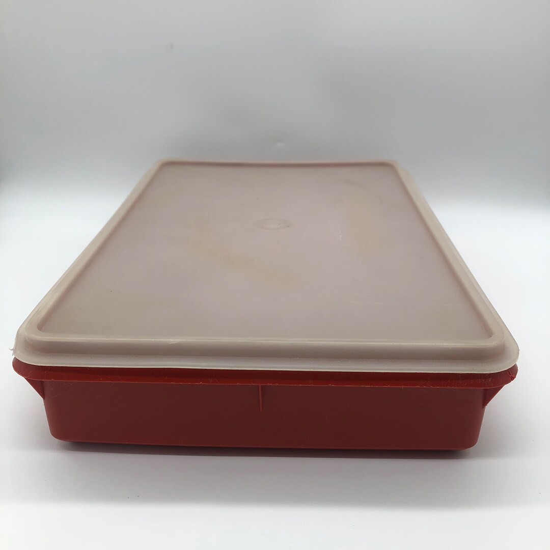 Vintage Tupperware Cake Container, Dark Orange 290-9 With White Lid 291 ...