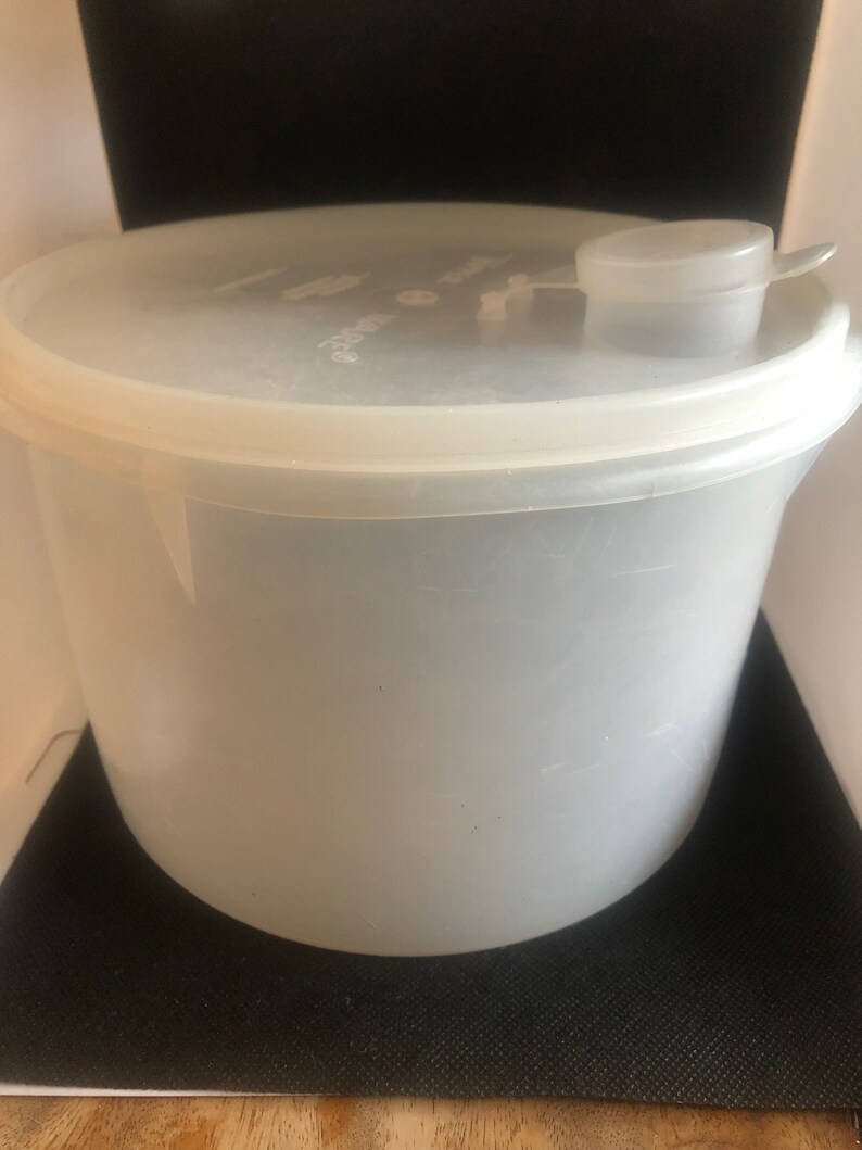 Vintage Tupperware Clear Round Container With Lid and Pour Spout - Etsy