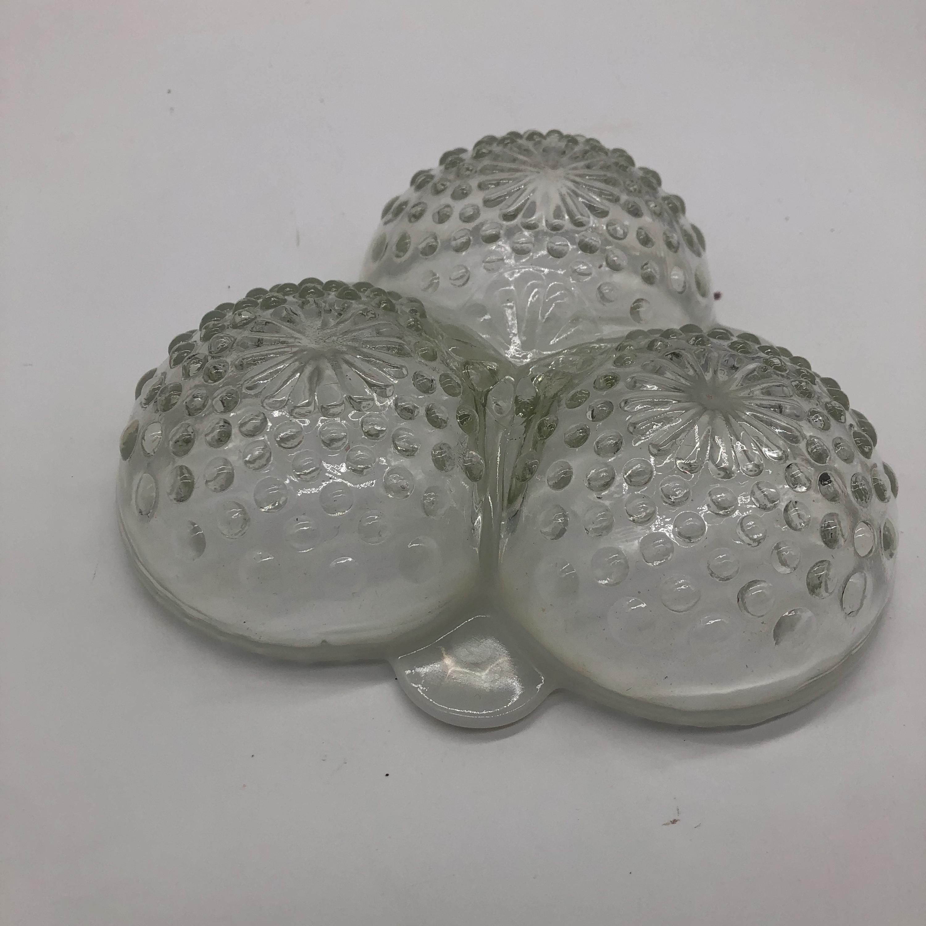 Vintage Fenton Hobnail Opalescent Moonstone Glass Divided Dish With 3 ...