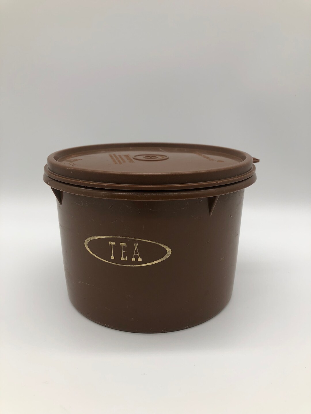 Vintage Tupperware Brown Tea Container 263-14,with Tupper Seal Lid 238 ...