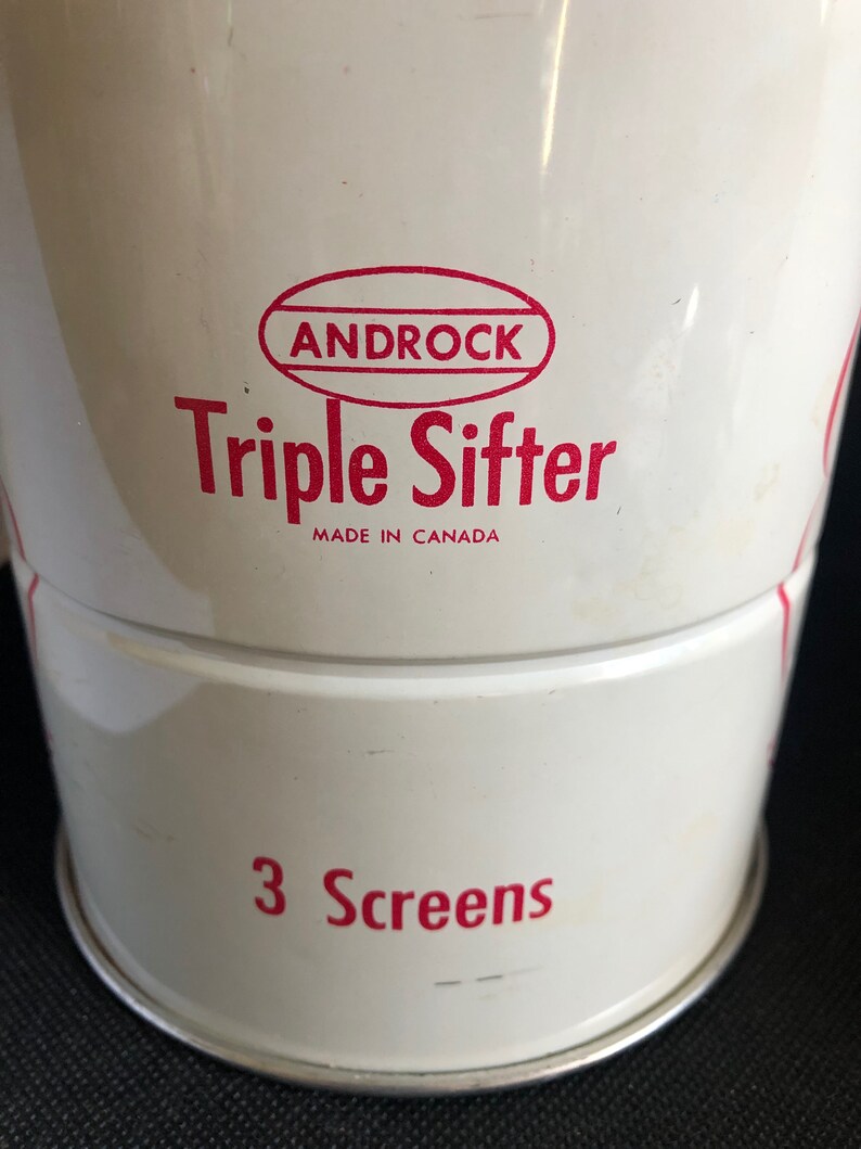 Vintage Androck Triple Sifter With Flowers on Side and a Red Handle - Etsy